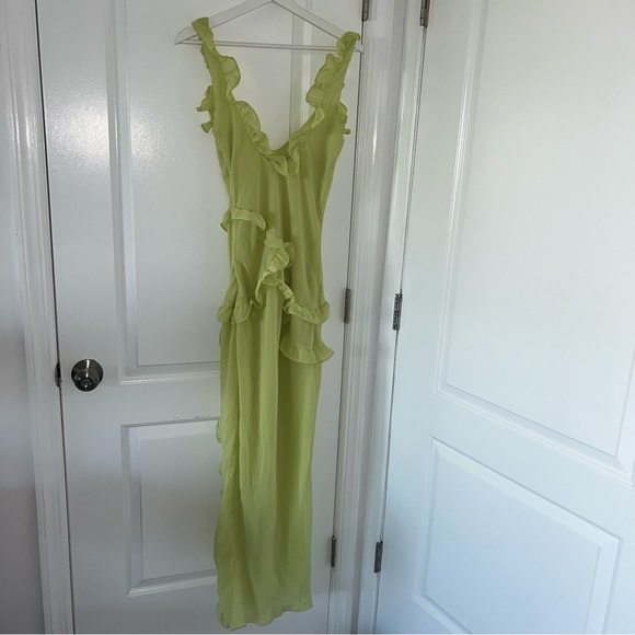 House of CB | Dresses | House Of Cb Pixie Lime Ruffle Maxi Dress | Poshmark